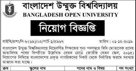 Bangladesh Open University BOU Job Circular 2019 - www.bou.edu.bd ...